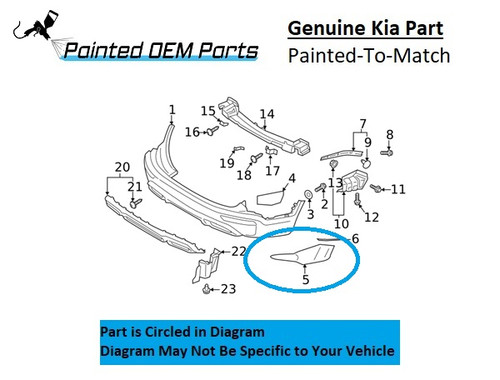Painted 2020-2022 Kia Telluride Rear Bumper Side Panel | Genuine OEM