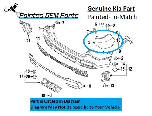 Painted 2023-2024 Kia Sportage Rear Bumper Side Panel | Genuine OEM