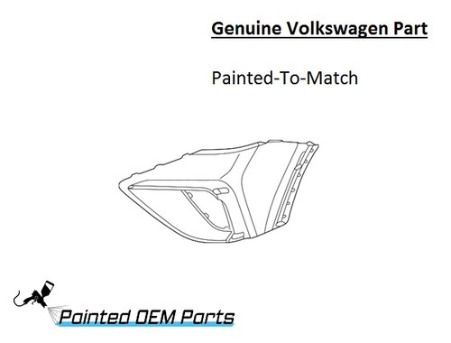 Painted 2022-2024 Volkswagen Taos Front Bumper Side Panel | Genuine OEM
