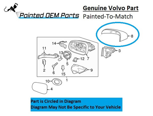 Painted 2011-2018 Volvo S60 Side Mirror Cover | Genuine OEM