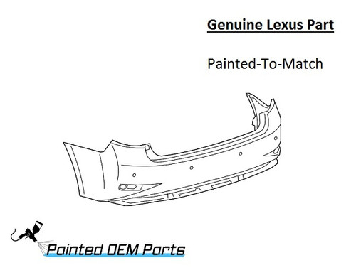 Painted 2013-2015 Lexus ES350 Rear Bumper Cover | Genuine OEM