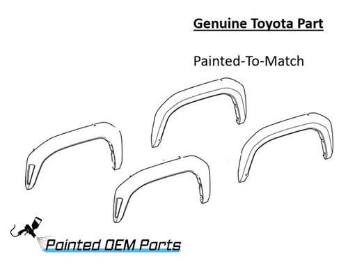 Painted 2024-2025 Toyota Tacoma Fender Flare Set (4) | Genuine OEM