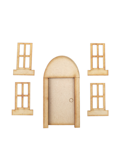 Layered Plain Door and 4 Windows | madhatterscrafts