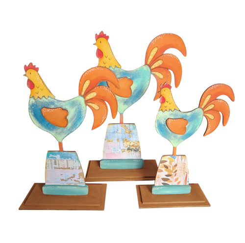 Cockerels on Pots | madhatterscrafts