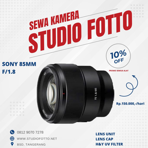 Sewa Lensa Sony 85mm f/1.8 | Studio Fotto
