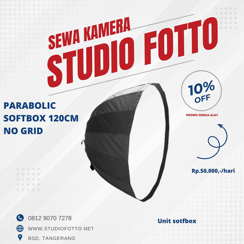 Sewa Parabolic Softbox No Grid 120cm | Studio Fotto