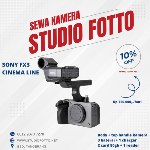 Sewa Sony FX3 Cinema Line | Studio Fotto