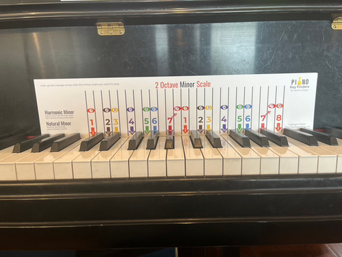 2 Octave minor scale and cadence card | Piano Key Finders