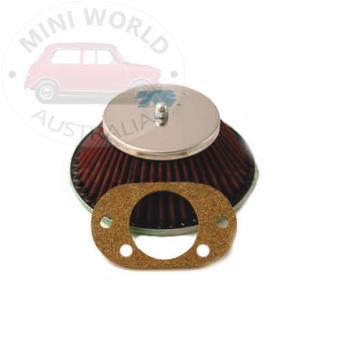 K&N polished chrome cone air filter for HIF6/44 carburettor | Mini ...