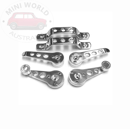 Polished alloy door handle set - 6 piece | Mini World Australia