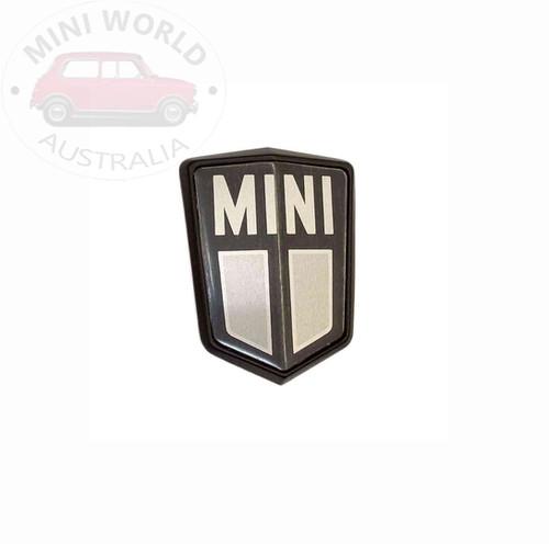 Black and Silver Mini bonnet badge | Mini World Australia