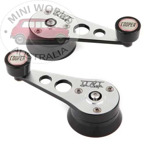 Cooper Alloy Billet Window Winders - Black | Mini World Australia