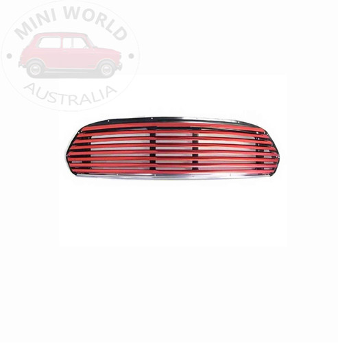 Red anodised Mk2 Mini Cooper grille internal release | Mini World Australia