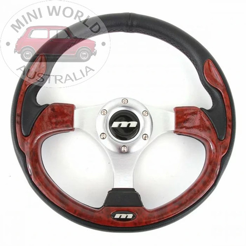 Mountney Sport Mini Steering Wheel - Burr Walnut Inset | Mini World ...