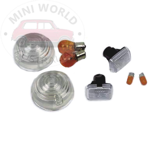 White lens and bulb conversion kit 1987 onwards for Classic Mini cars ...