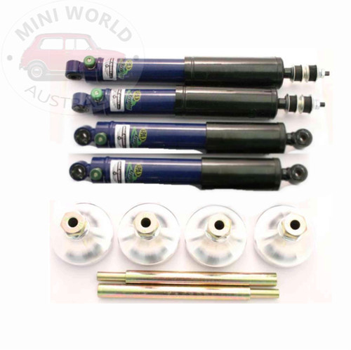 Mini and Moke SPAX adjustable shocks and suspension trumpets standard ...