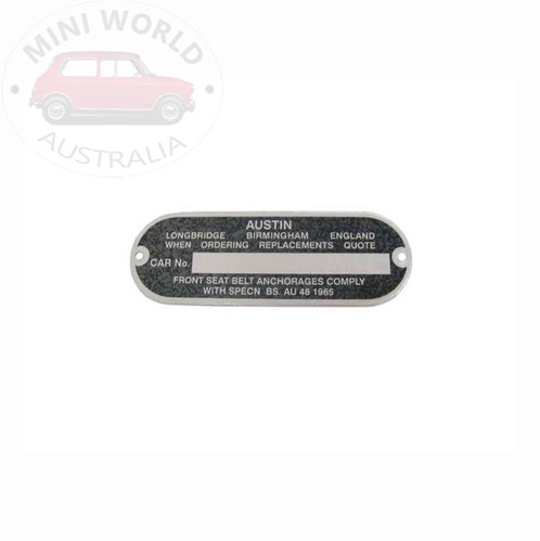 Austin chassis plate for Classic Mini MK1/2 | Mini World Australia