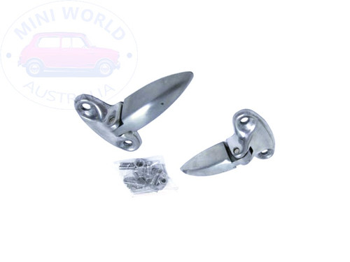 Classic Mini boot lid hinges chrome plated pair | Mini World Australia