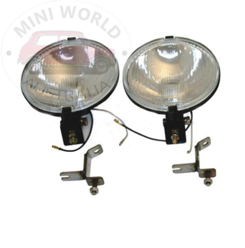 Spot lamps kit (black with stainless steel brackets) for Mini or Moke ...