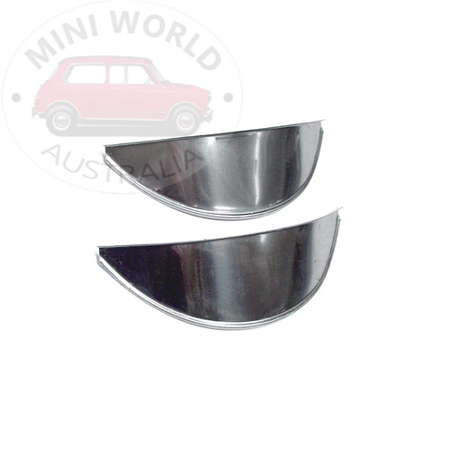 Mini and Moke stainless steel headlamp peaks | Mini World Australia