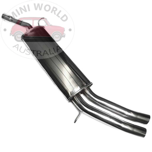 Stainless steel RC40 side exit DTM twin pipe rear silencer | Mini World ...