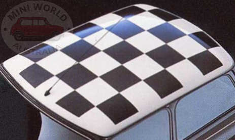 Genuine Rover decal roof sticker with black squares | Mini World Australia