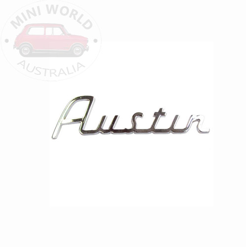 Austin script boot badge for MK1 Classic Mini car | Mini World Australia