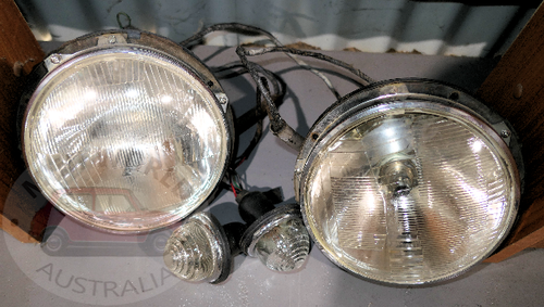 Headlight & blinkers set to suit Classic Mini Cooper Morris Leyland or ...