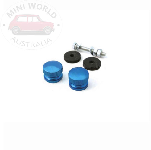 Blue grille buttons kit for quick release | Mini World Australia