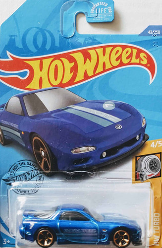 Hot Wheels '95 Mazda RX-7 Blue Collectible Die Cast Metal Toy Car ...