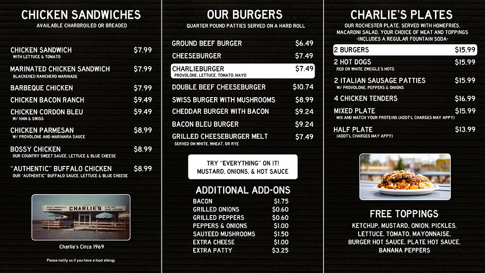 MENU | charliesrestaurants