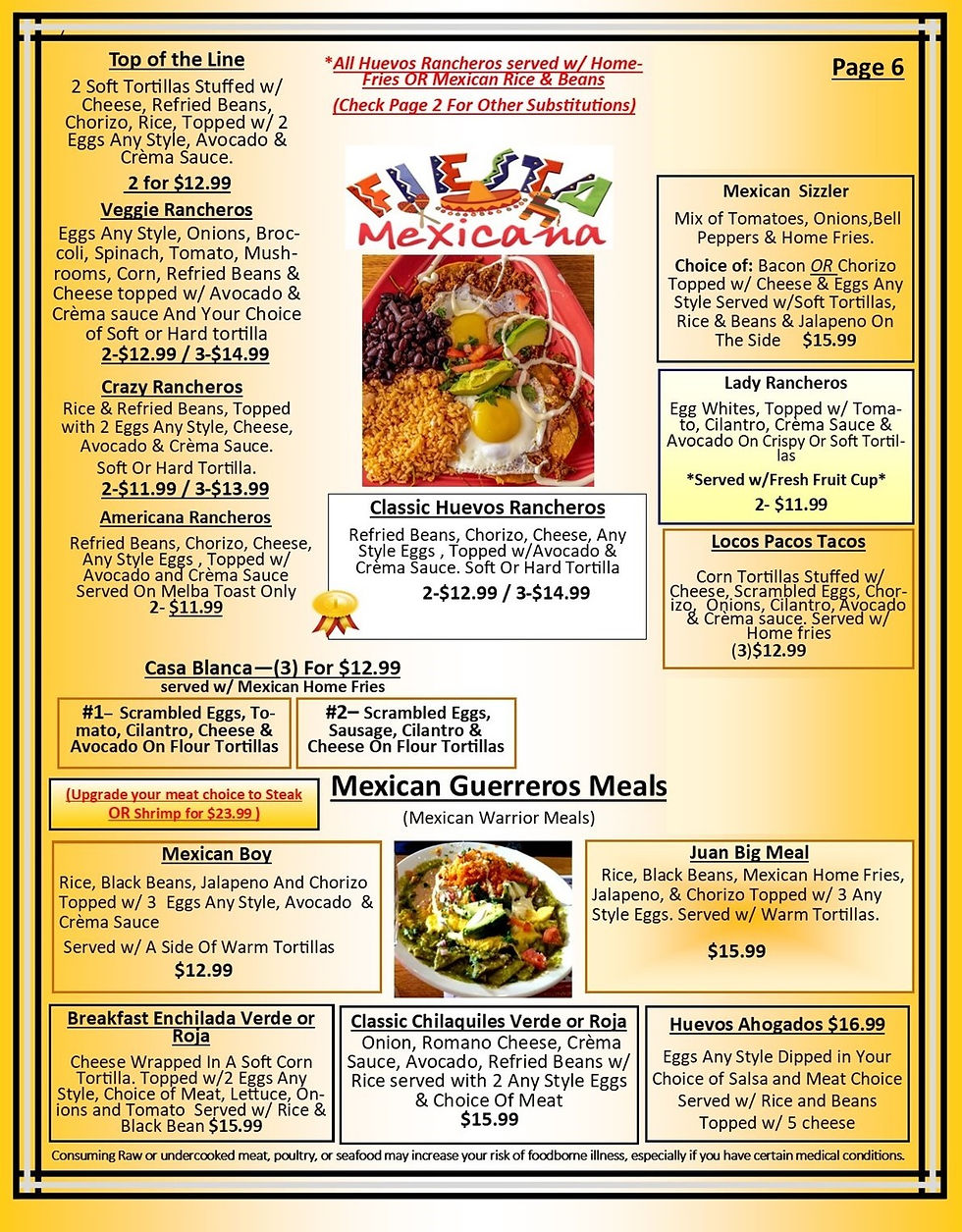 Menu | Yankee Doodle