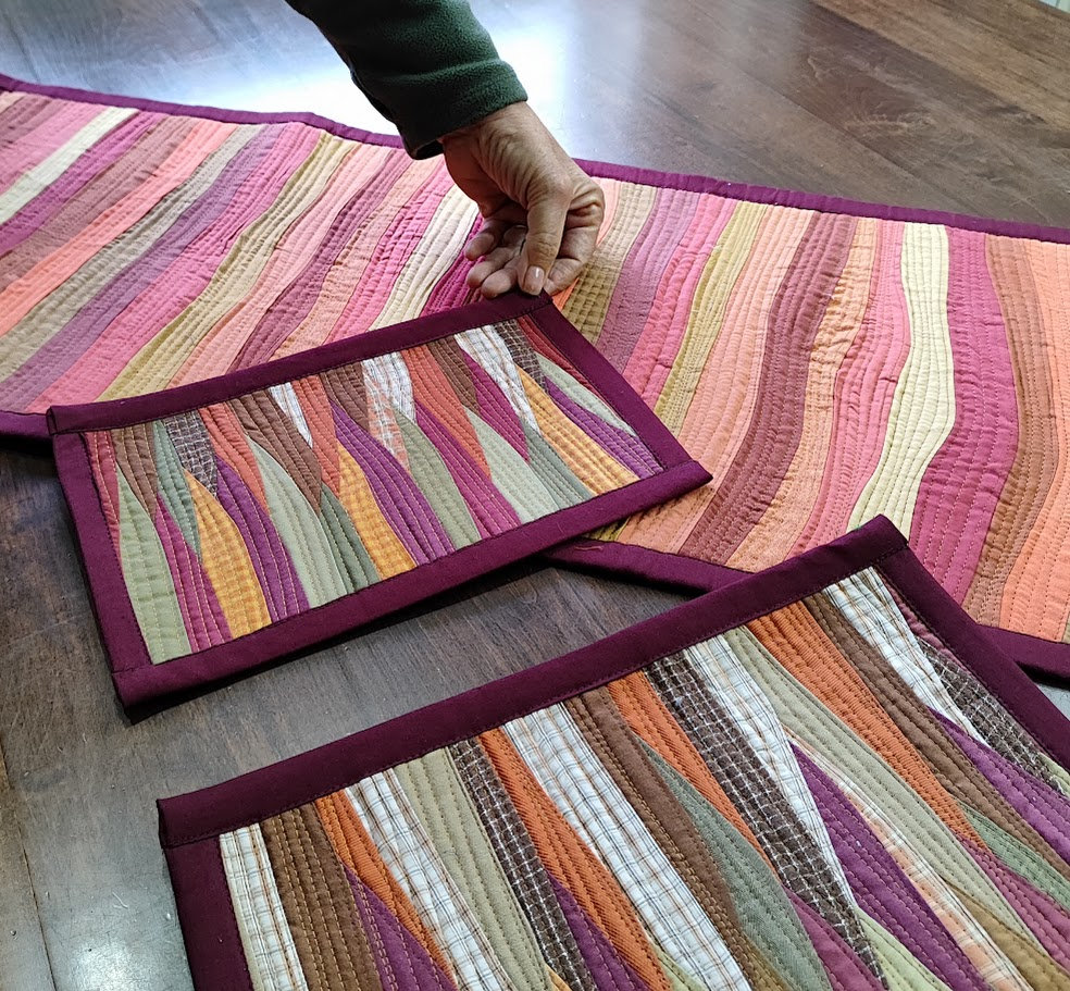 Wave Landscape Patchwork Art Piece