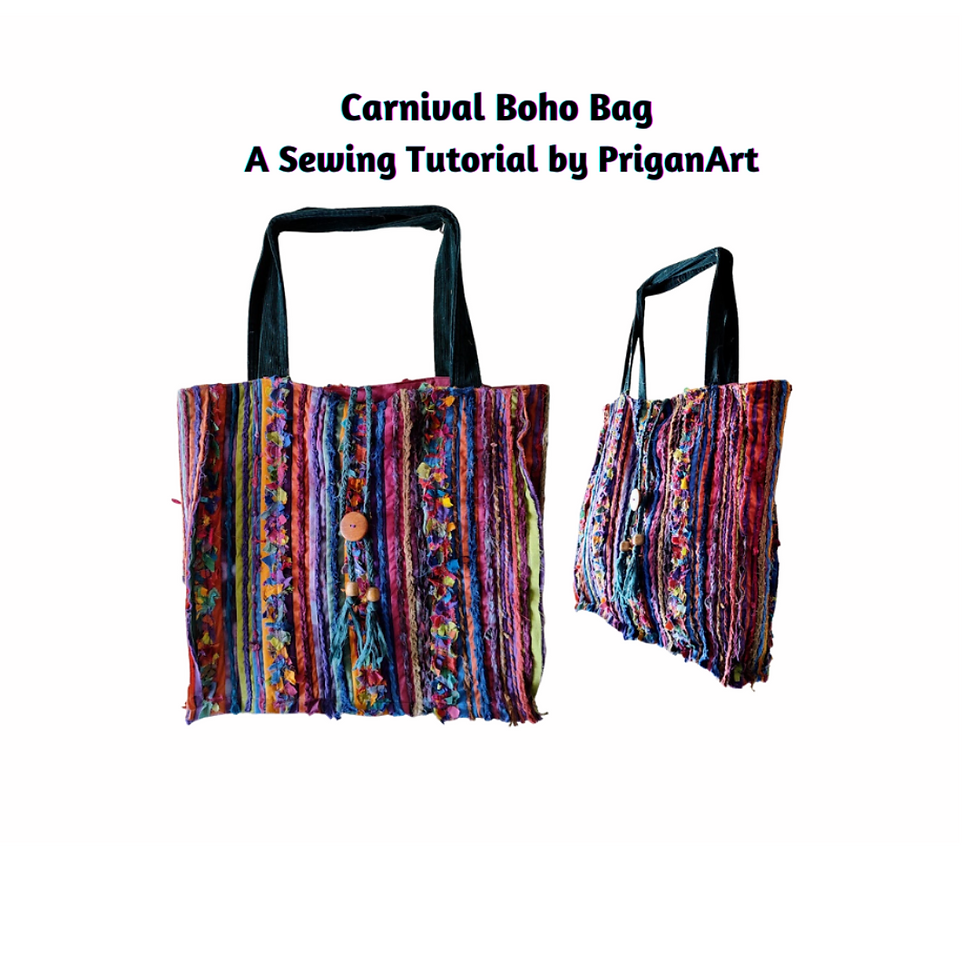 Carnival Boho Bag Sewing Tutorial, PDF Tutorial, Instant Download ...