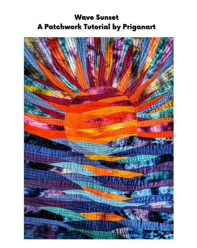 Wave Sunset, Patchwork Tutorial, PDF Tutorial, Instant Download | priganart