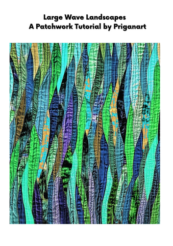 Large Wave Landscapes, Patchwork Tutorial, PDF Tutorial, Instant Download | priganart