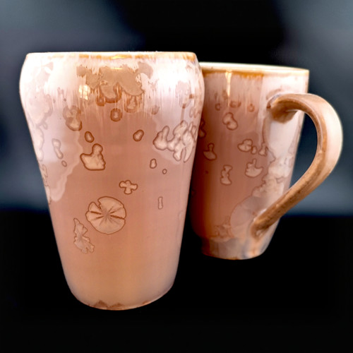 Tan Crystalline Mugs | Potrafka Pottery