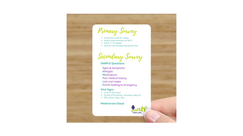 Primary/Secondary Survey Reference Card | push-for-life