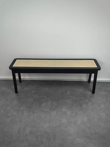 Bobian Rattan Dining Bench_Black 1.2m | Furniture Outlet.SG