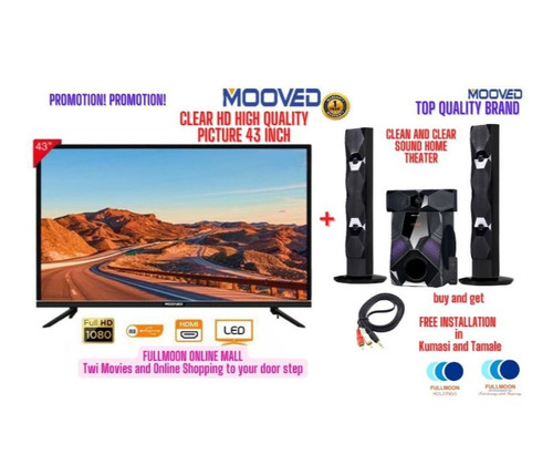 43 inch Mooved Satellite LED TV + Mooved 5.0 BluetoothTheatre System ...