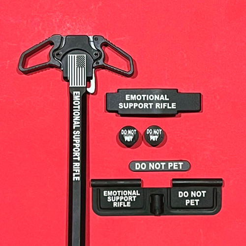AR-15 or AR-10 Engraved Ambidextrous Handle Set - Emotional Support Rifle | battle-borns-best