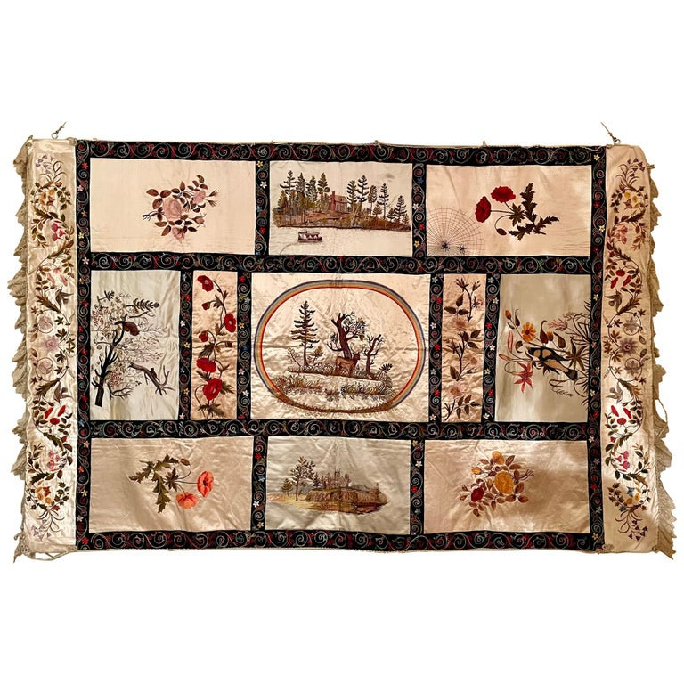 antique-silk-embroidery-of-western-american-scenes-and-fauna-circa-1890-s