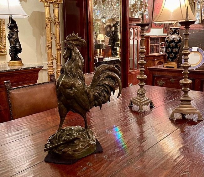 antique-french-figural-bronze-statue-of-the-gallic-rooster-by-george ...