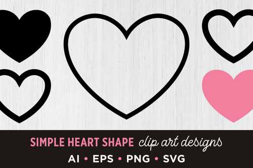 Simple Heart Shape Clip Art Set | Running With Foxes