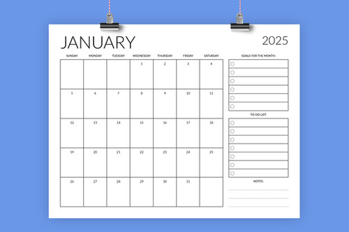 2025 8.5 x 11 Inch Planner Calendar Template | Running With Foxes