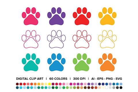 Paw Print Outline Clipart