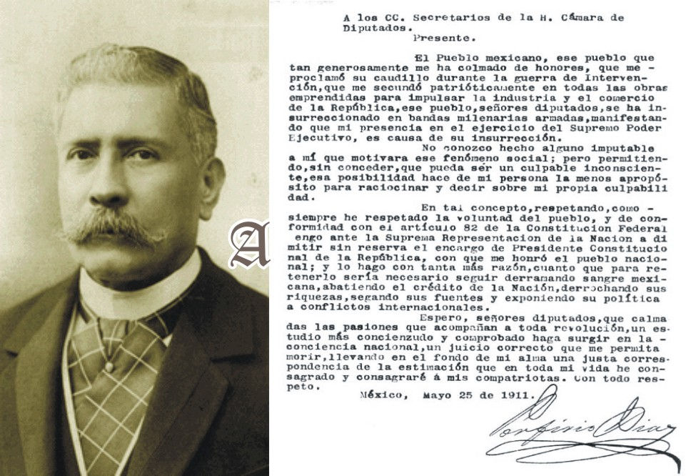 RENUNCIA DEL GENERAL PORFIRIO DÍAZ Mayo 25 de 1911