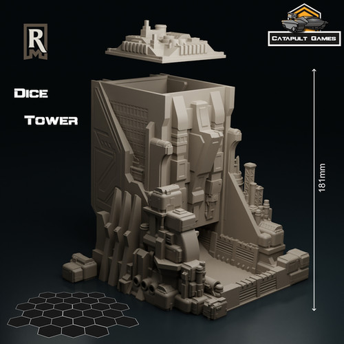 SciFi Commercial Complex Dice Tower - 6mm scale wargaming terrain ...