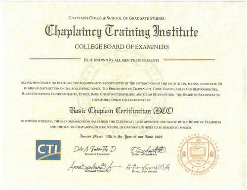 CTI - Chaplaincy Training Institute Certification Course | GCC