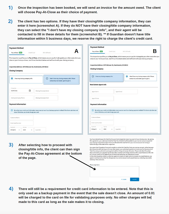 Pay-at-Close | United Home Inspection Group, LLC